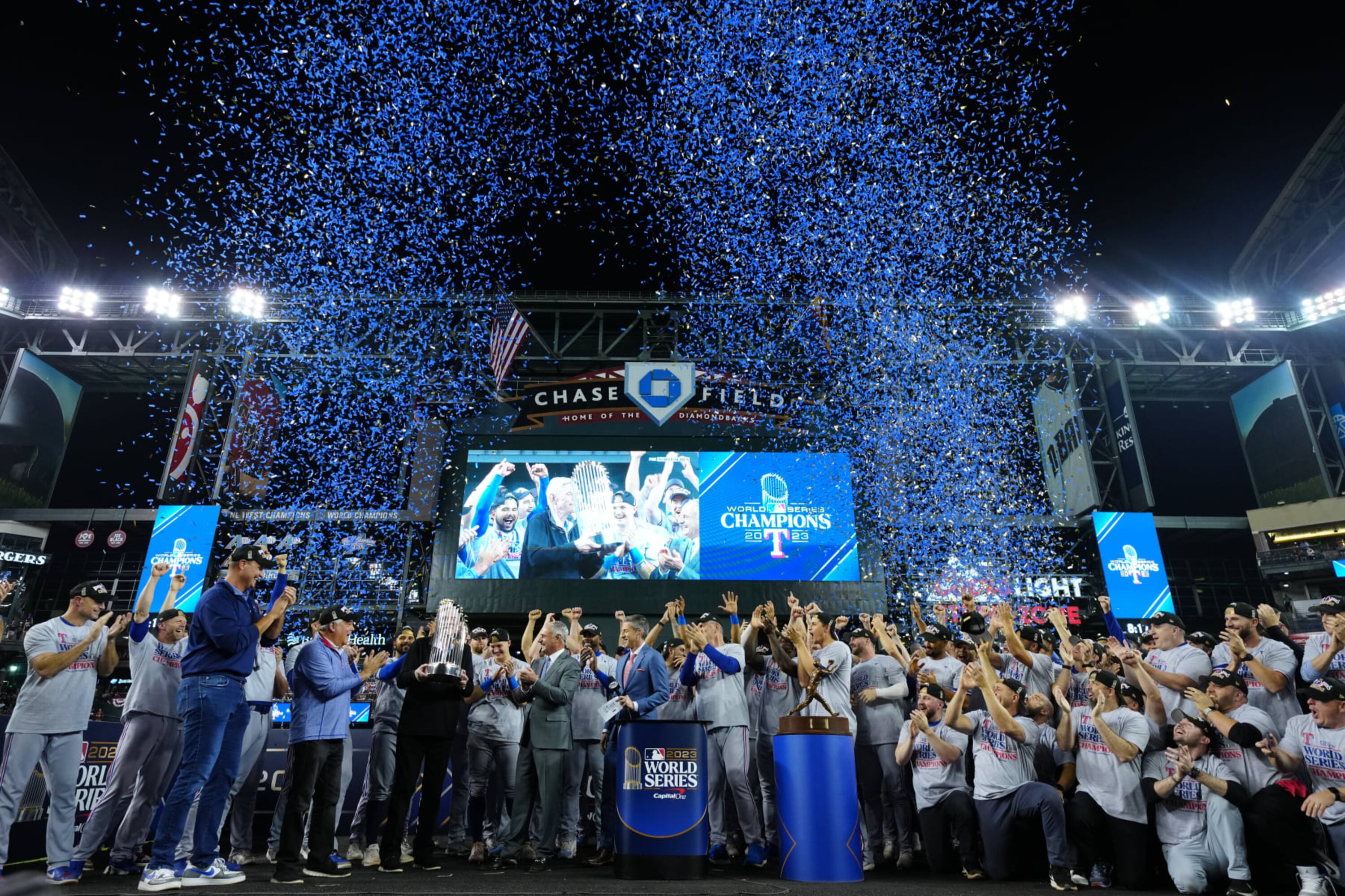 Rangers Post Video, Photos of 2023 World Series Ring Celebrating Win vs ...