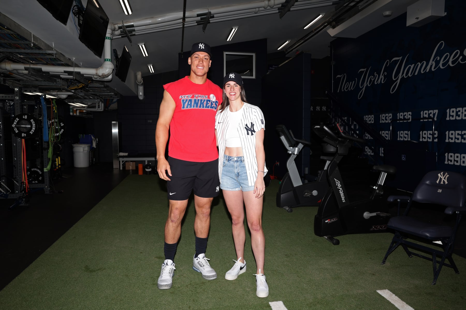Video: Yankees' Aaron Judge Gifts Jordan Shoes to WNBA's Caitlin Clark