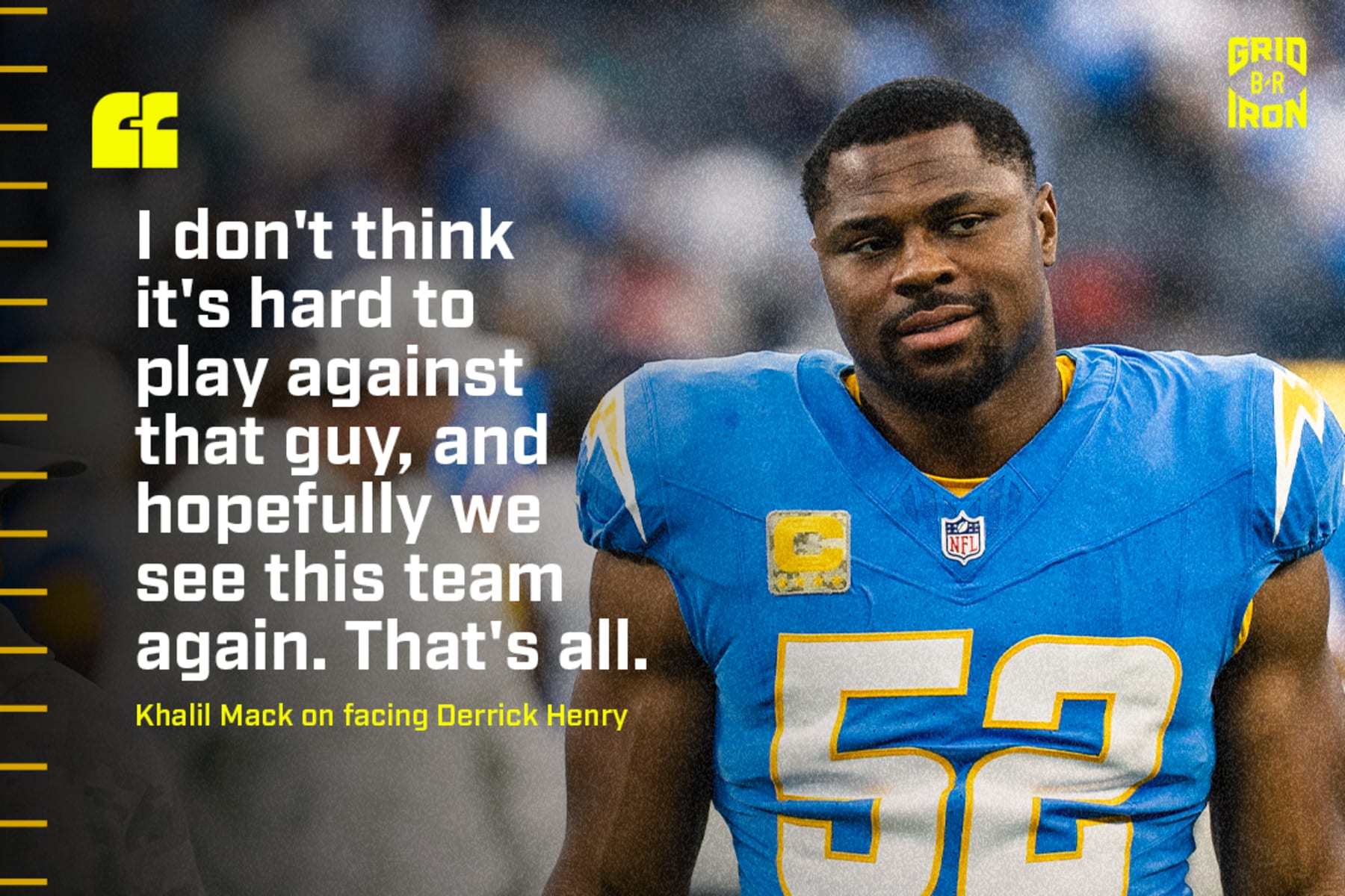 Khalil Mack Shades Derrick Henry: 'I Don't Think It's Hard' Facing Ravens' Star RB