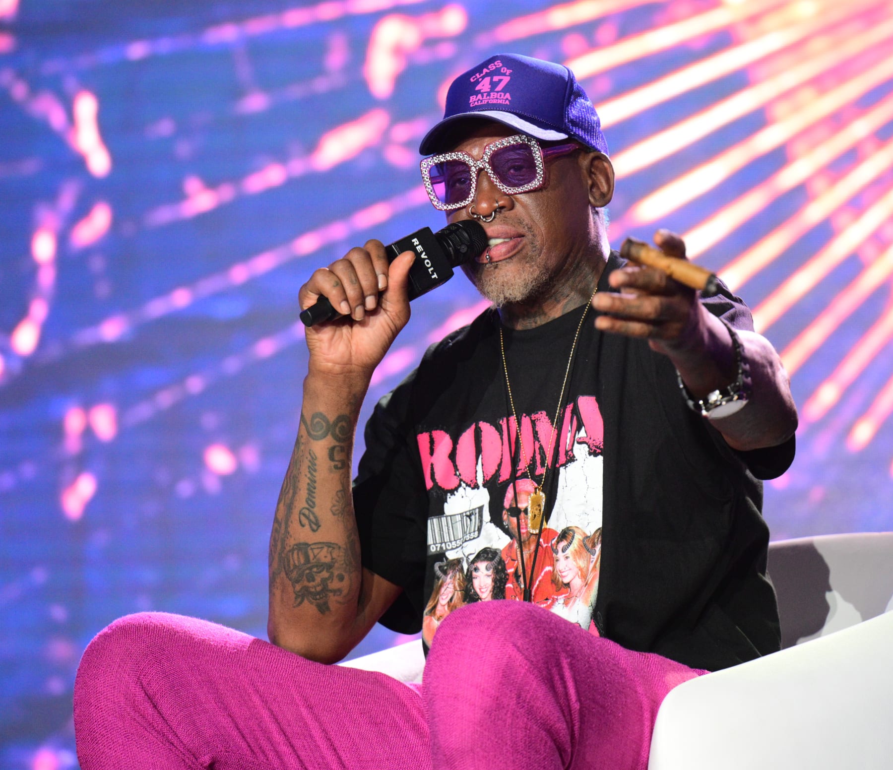 Video: NBA Legend Dennis Rodman Shows His Face Tattoo of Girlfriend ...