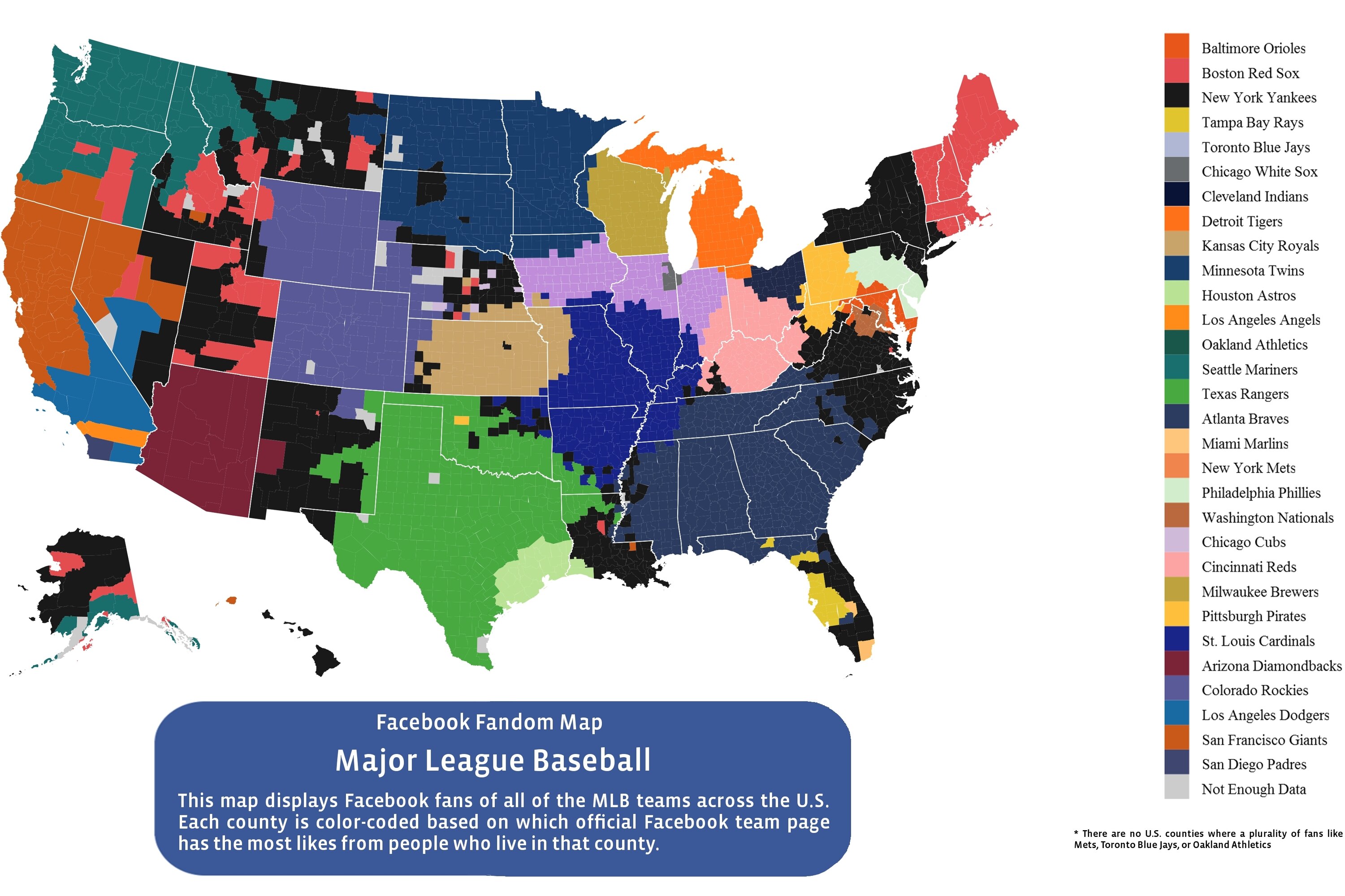 Facebook Map Shows County-by-County Breakdown of Most 'Liked' MLB Teams