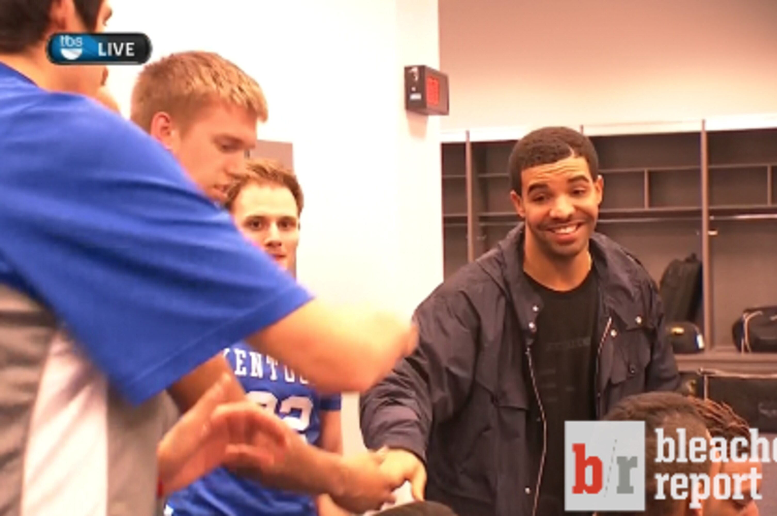 Drake Celebrates with Kentucky Wildcats After Final Four Win over Wisconsin