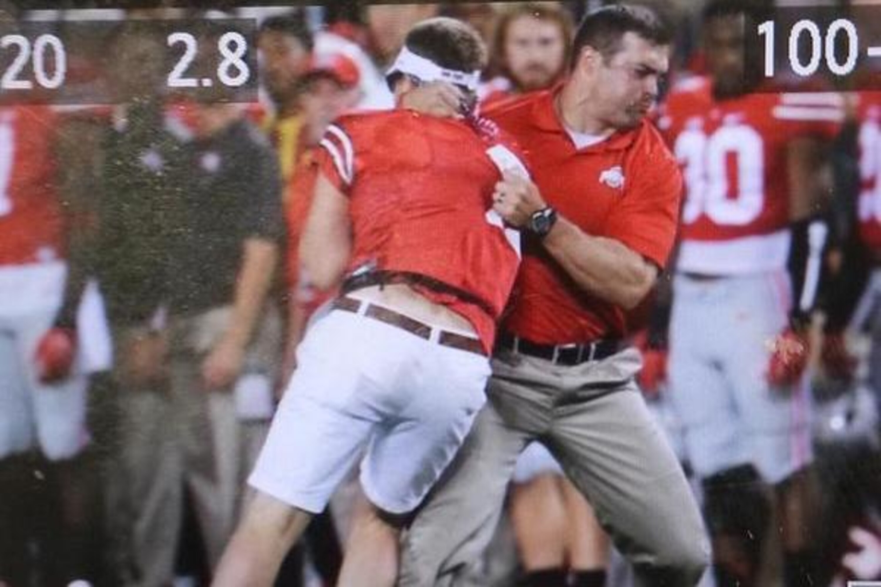 Ohio State Strength Coach Slams Fan Who Charged Field to the Ground