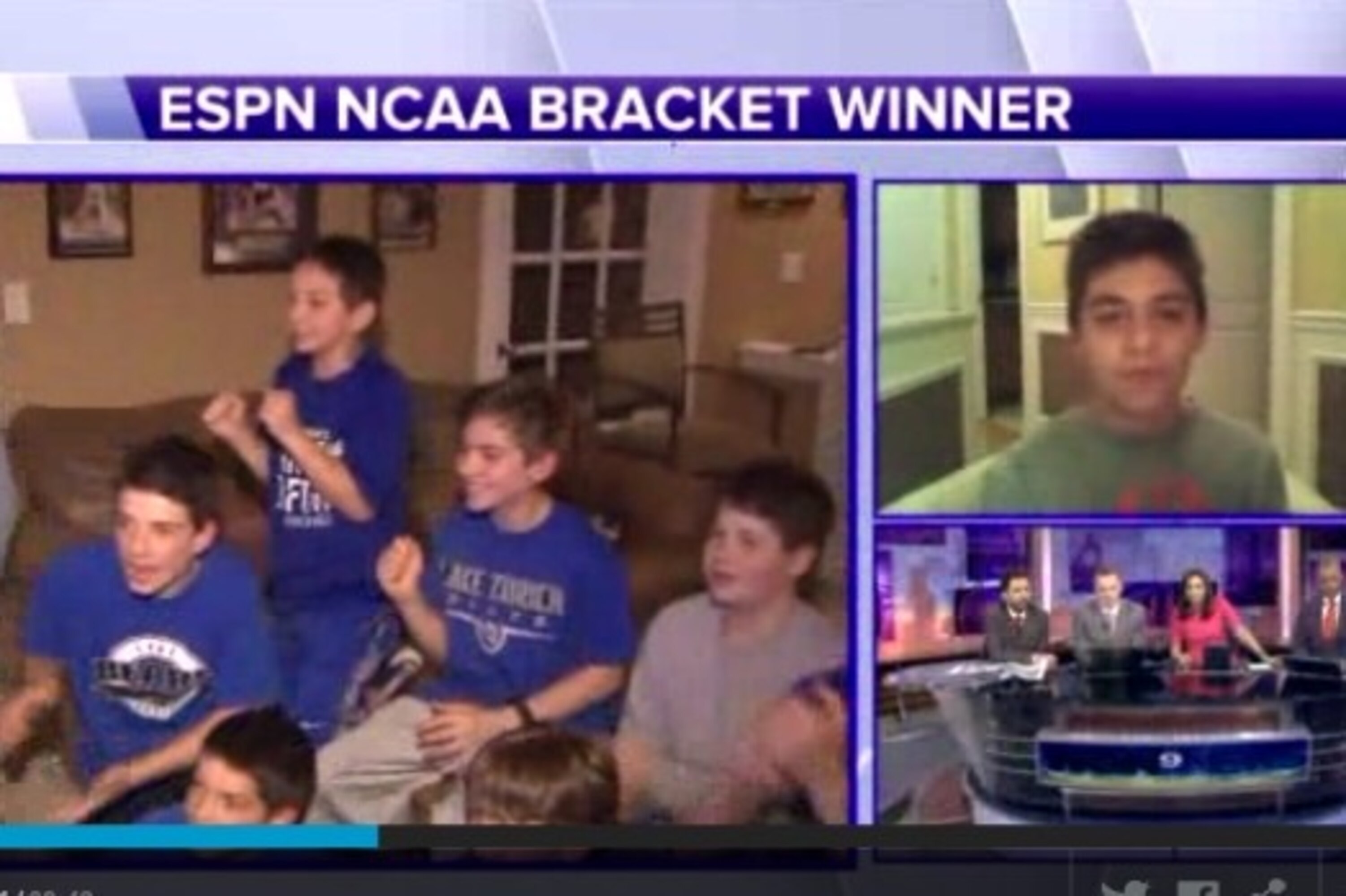 12-Year-Old Finishes 1st out of 11.57 Million in ESPN's Bracket Challenge