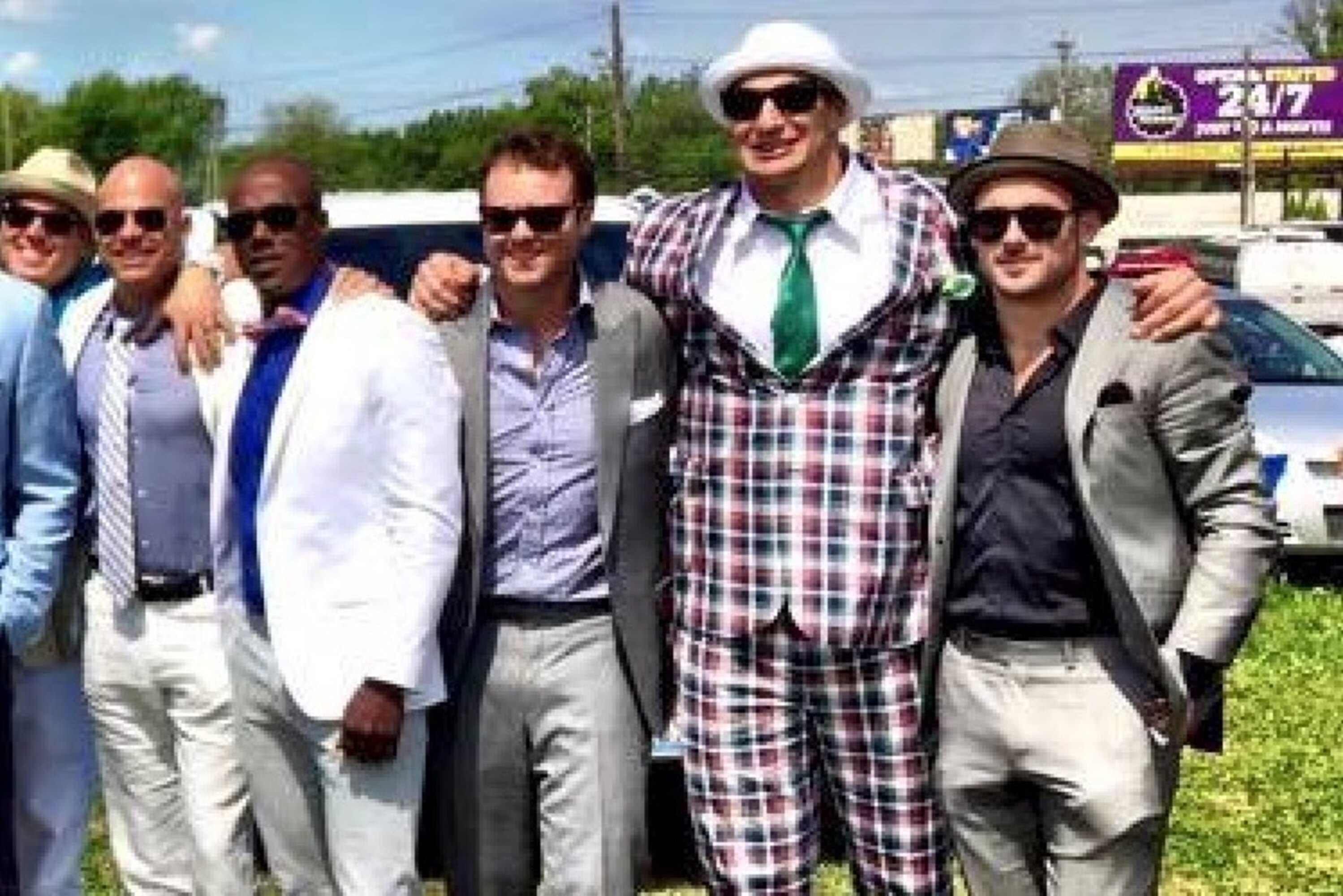 Rob Gronkowski Goes All Out with Plaid Suit at Kentucky Derby