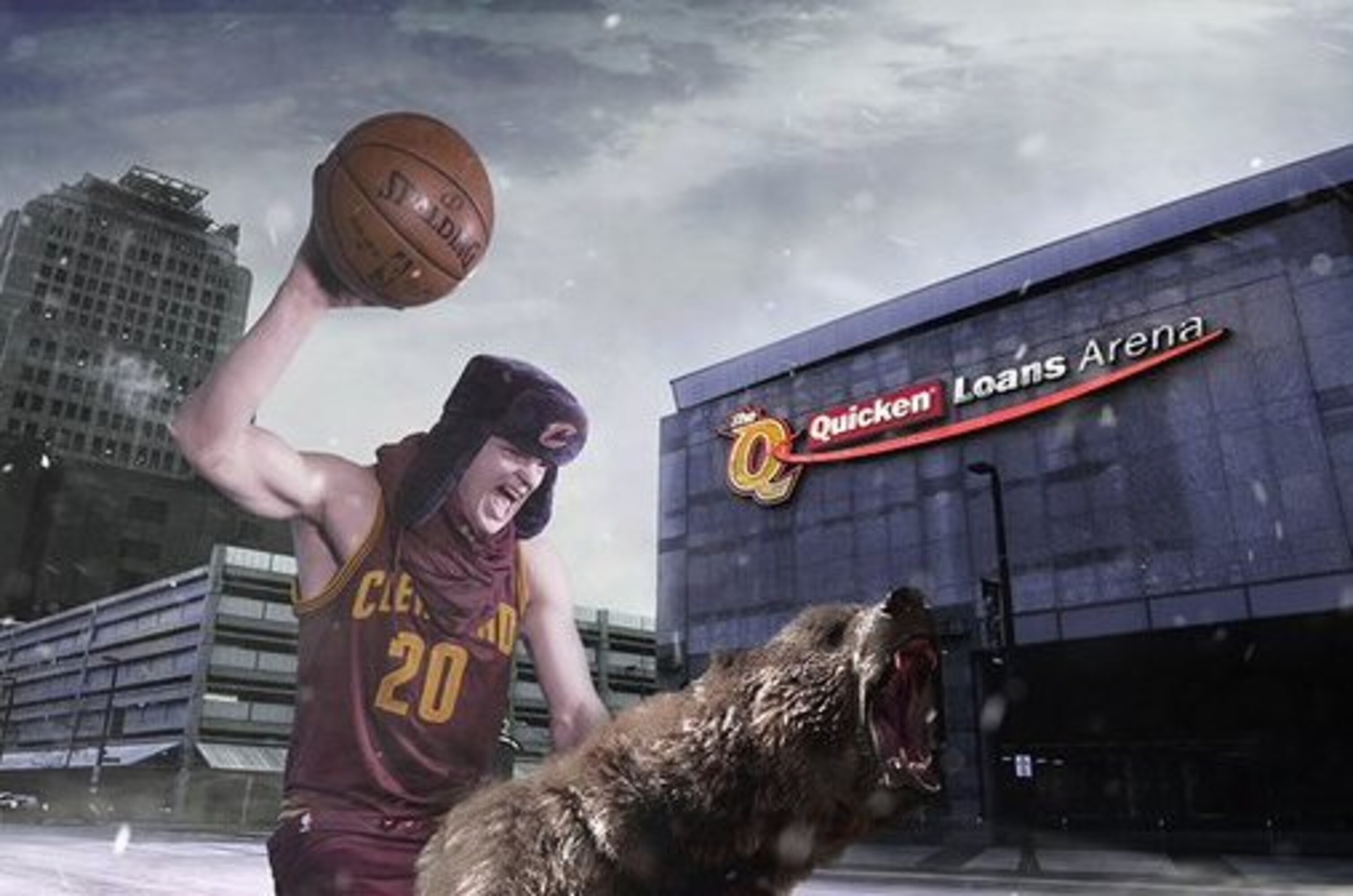 Cavs' Timofey Mozgov Promotes Winter Hat Giveaway by Riding a Bear in ...